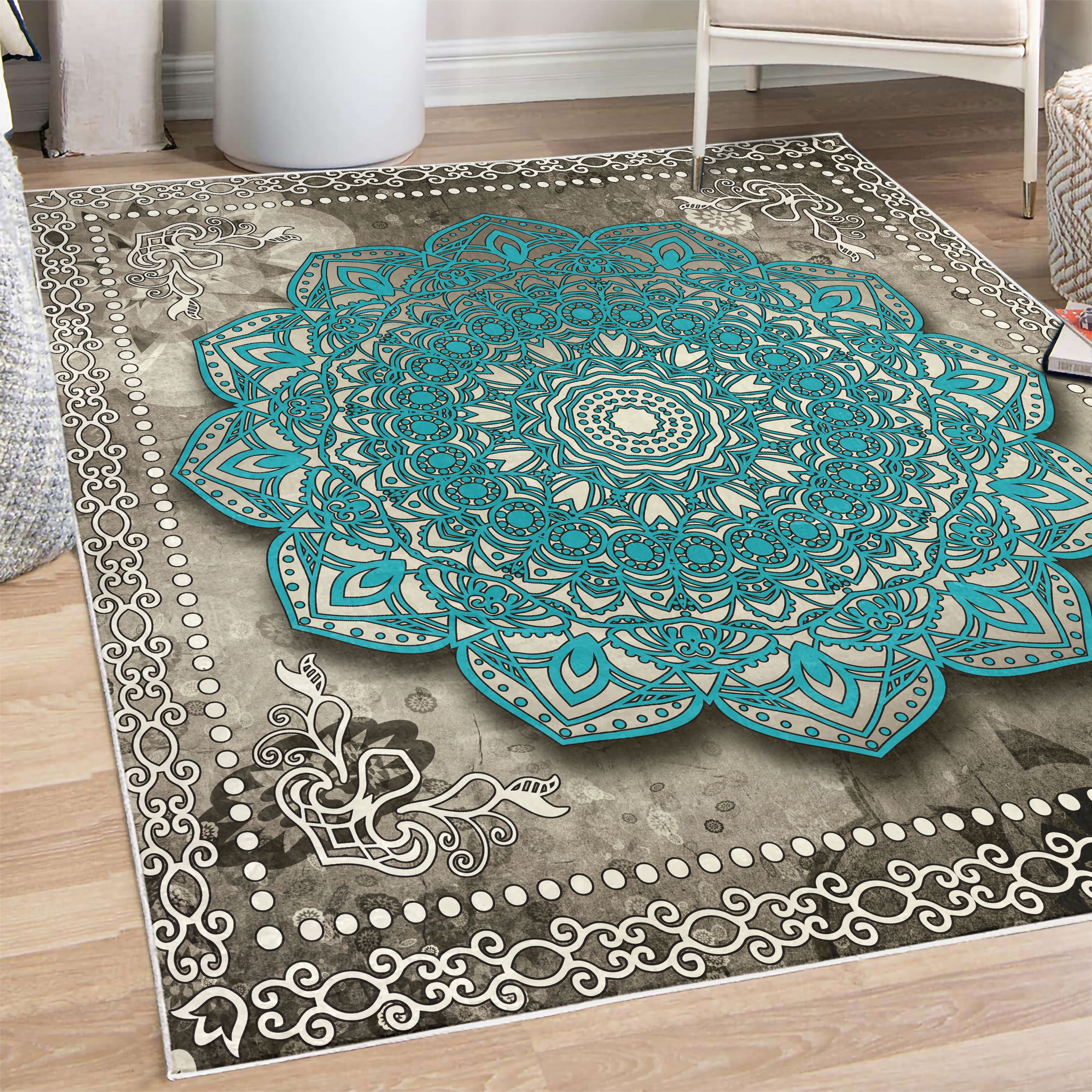 Ethnic Decorative Rug, Mystic Mandala Culture Karma Calmness and ...