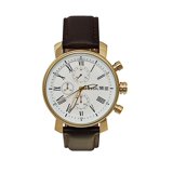 Fossil Men's BQ1009 Brown Leather Strap White Dial Chronograph Watch ...