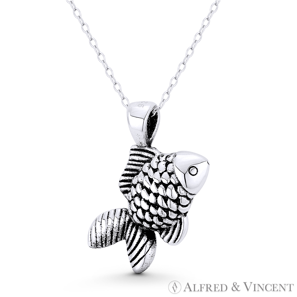 Goldfish Sealife Fish Charm Hollow 3D 27x20mm (1.1x0.8in) Pendant ...