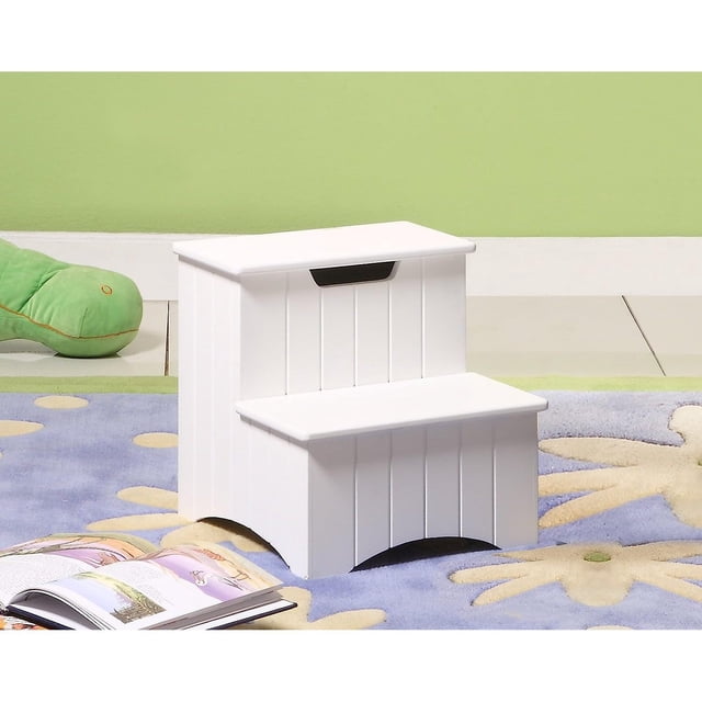 Kings Brand White Finish Wood Bedroom Step Stool with Storage - Walmart.com