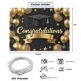 Black Gold Balloon Star Graduation Backdrop, Congratulations Ribbon ...