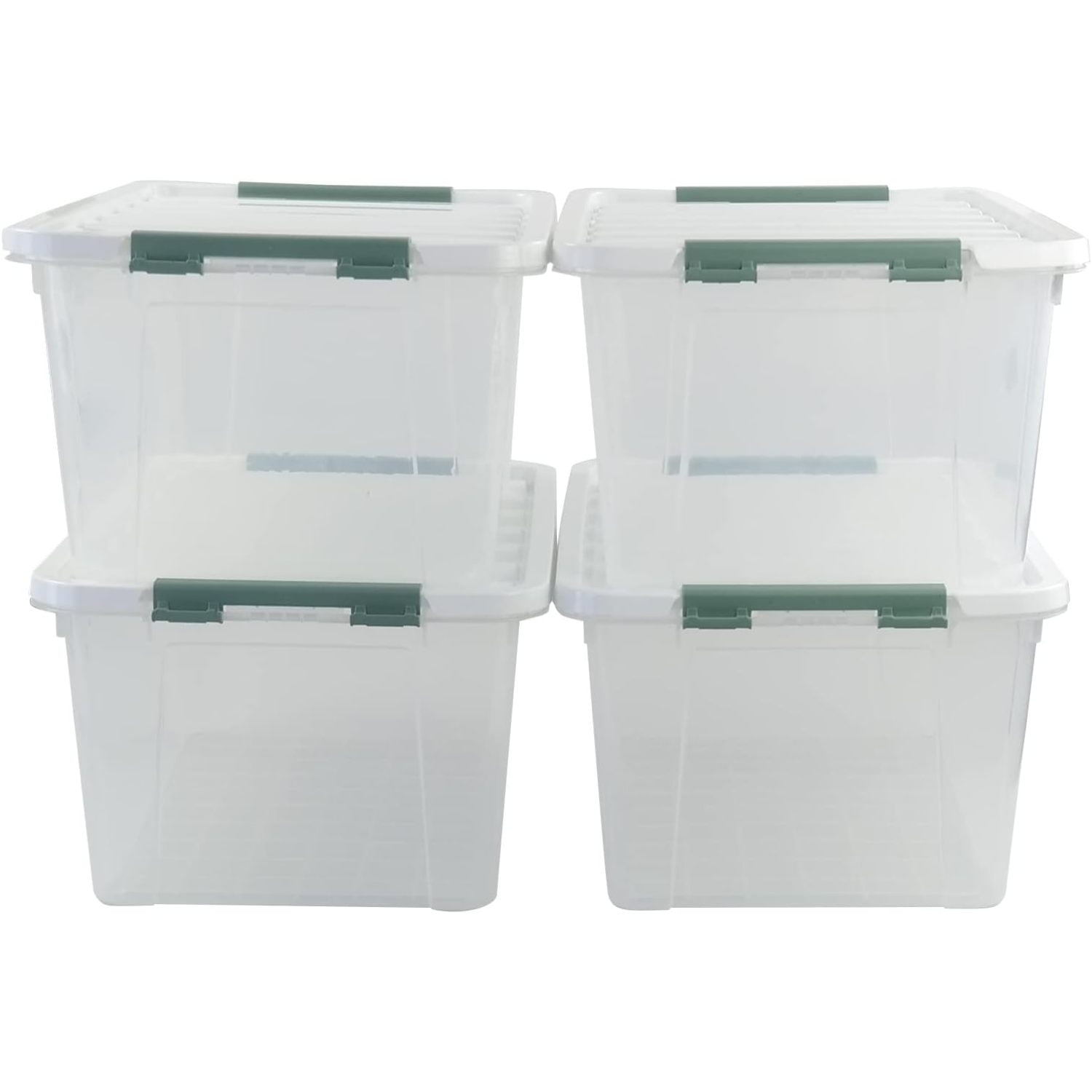 Bilot 32 Quart Clear Storage Boxes with Lid, 4 Packs, Multipurpose ...
