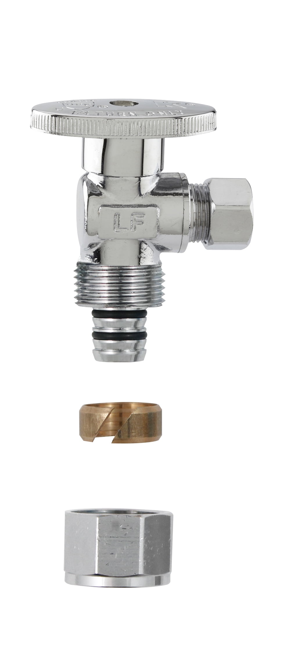 Keeney PP2886EZ Quarter Turn No Crimp PEX Angle Valve, 1/2-in. Comp PEX ...