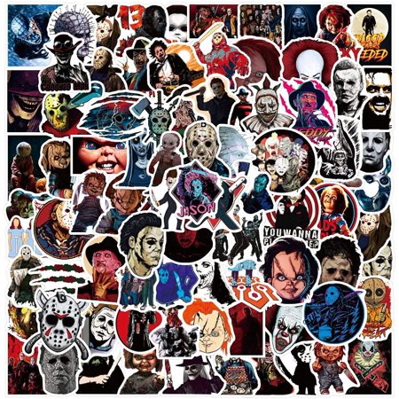 100 Pcs Horror Movie Character Stickers Halloween Thriller Killer ...