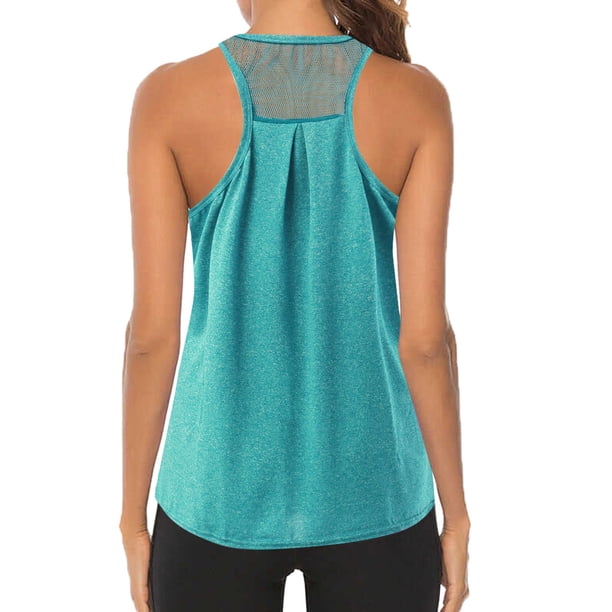 MRULIC tank top for women Women Workout Tops Mesh Racerback Yoga Tank ...