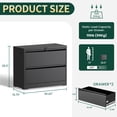 IKIMI, 2 Drawer Lateral File Cabinet with Lock, Heavy Duty Steel, Black ...