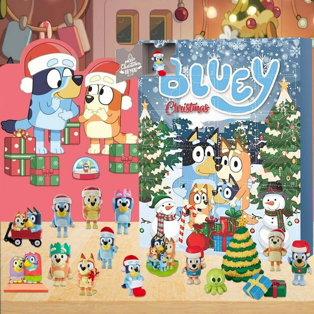 Bluey Adviento 2024, Adviento Navidad para niños 24 Bluey Goma Cuenta ...