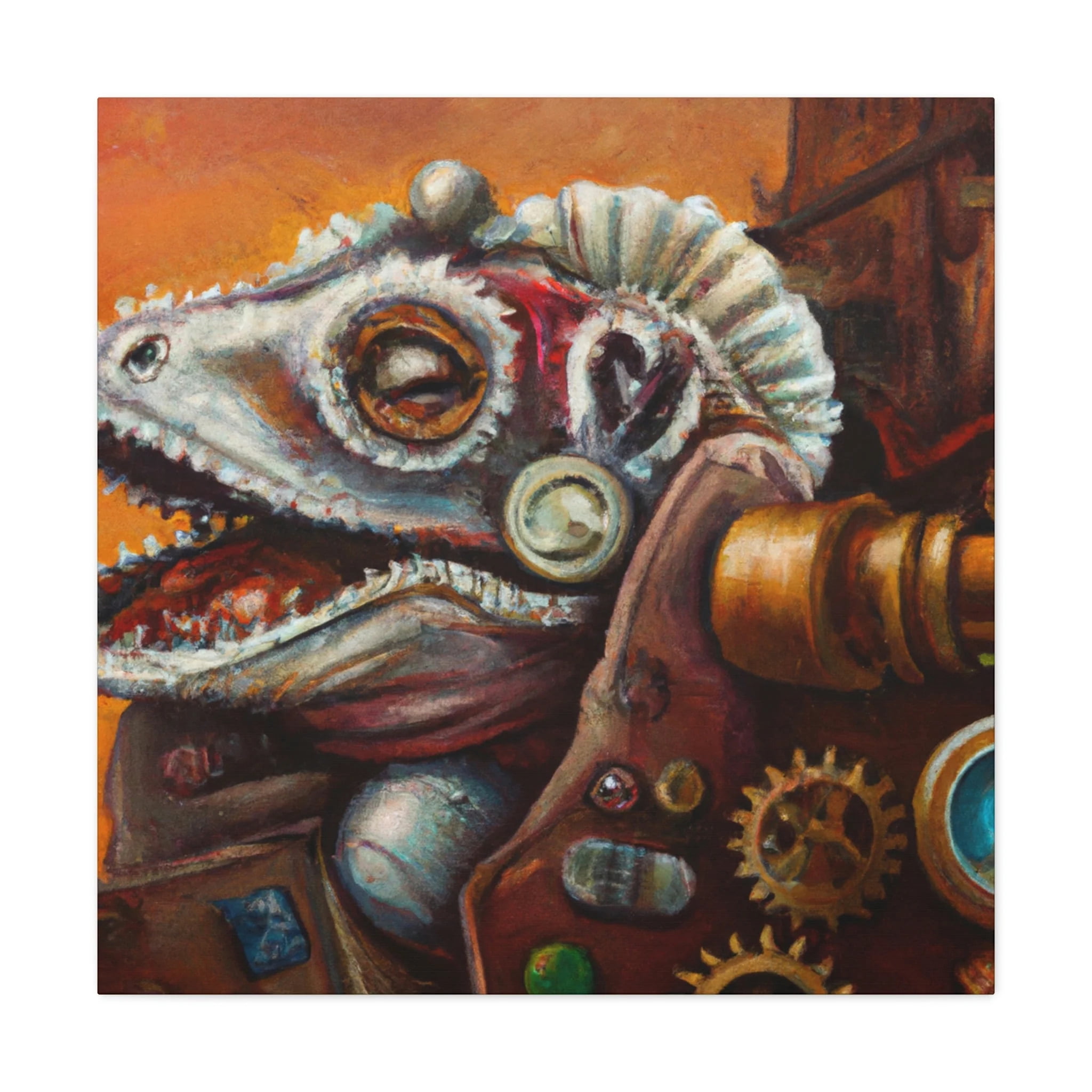 Electric Steampunk Lizard - Canvas - Walmart.com