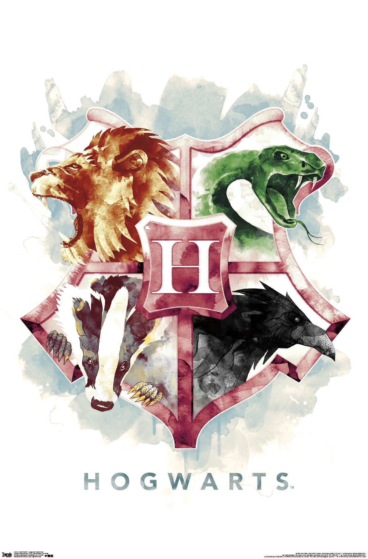 The Wizarding World: Harry Potter - Hogwarts Illustrated House Crests ...