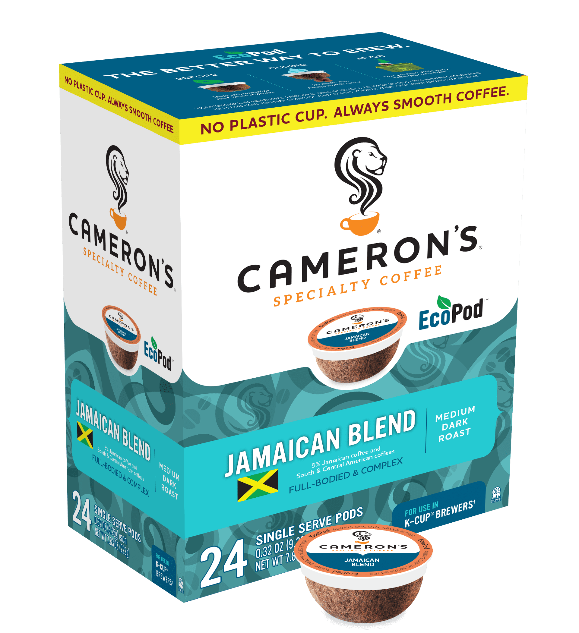 Cameron's Coffee Jamaican Blend K-Cup Coffee Pods, Medium-Dark Roast ...
