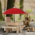 Vikakiooze Outdoor Animal Feeder Wooden Squirrel Picnic Table with Two ...