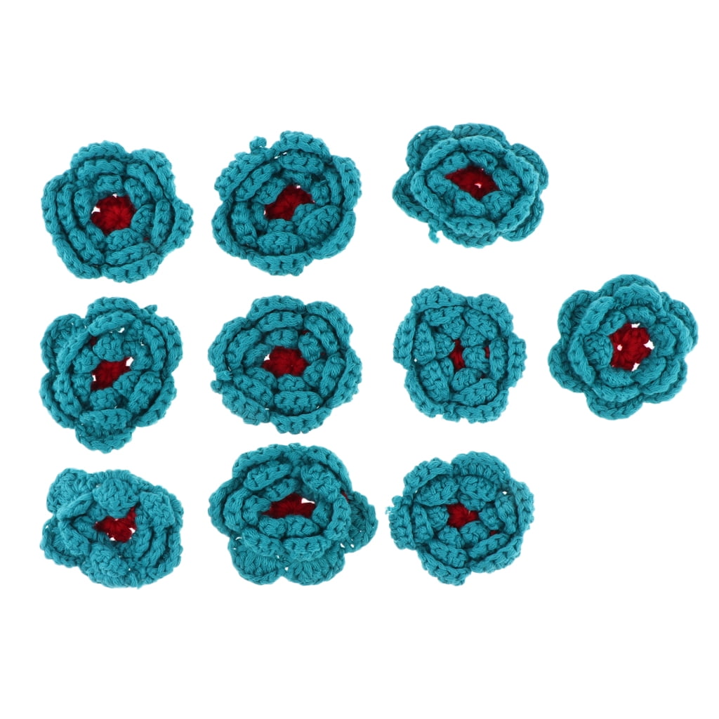 Floral crochet applique scrapbook flowers. Small beige crochet flowers ...