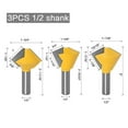 3 Pieces Bird's Mouth Router Bit Inch Shank 6/8/12 Sided Multi-Sided ...
