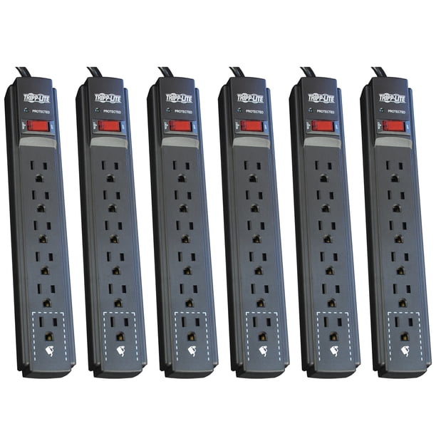 6 Pack Tripp Lite TLP606B 6-Outlet Surge Protector (6Ft Cord) - Walmart.com