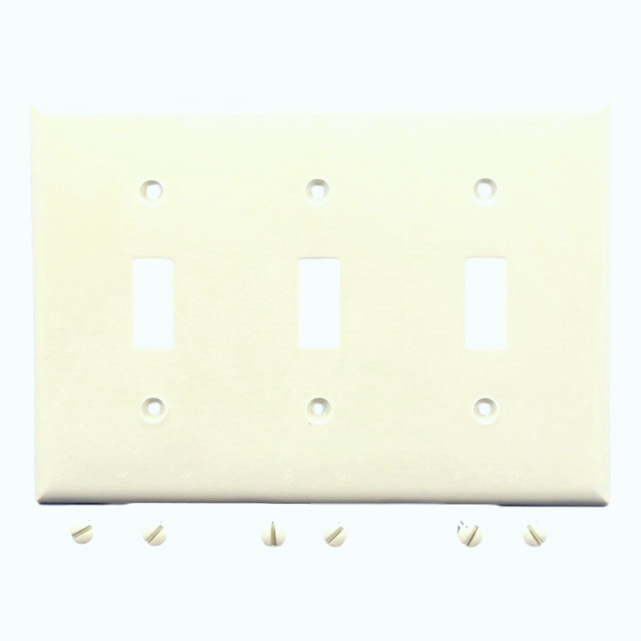 Cooper Light Almond Unbreakable 3-Gang Switch Cover Wall Plate Nylon ...