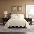 Charleston Estate Floral Matelasse Coverlet, 100% Cotton, Scalloped ...