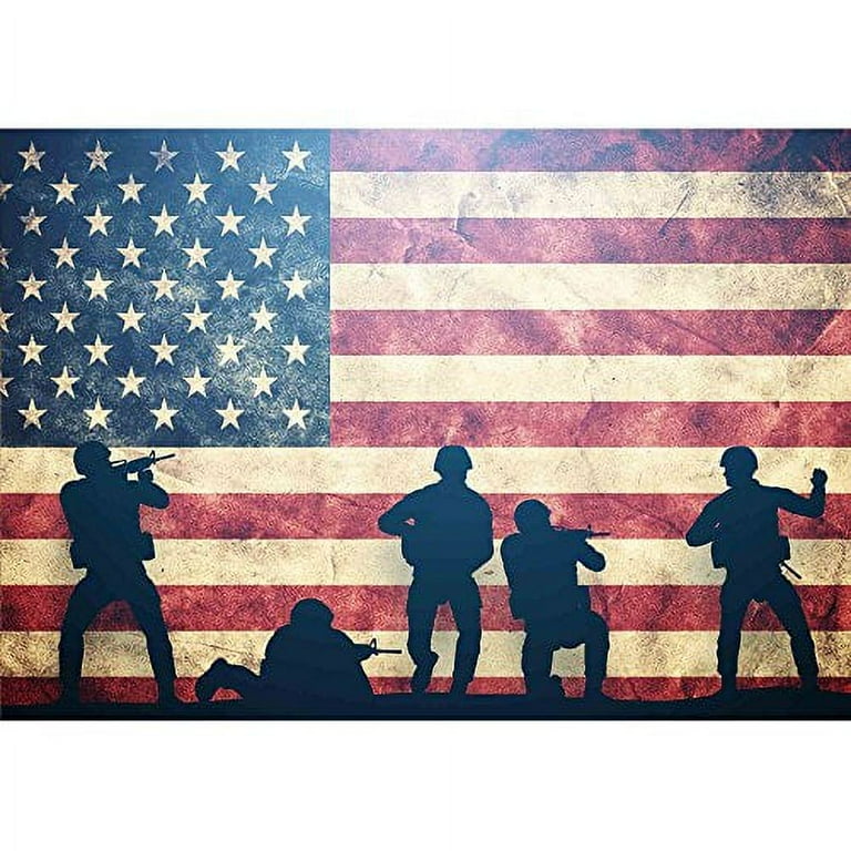 Usmc Flag Wallpaper Grunge Silhouetted Soldiers In Front Of American