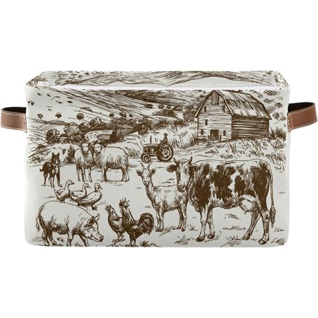 Leopard Storage Cube Bin Basket Polyester Toy Chest Organzier, 13 x 13 ...