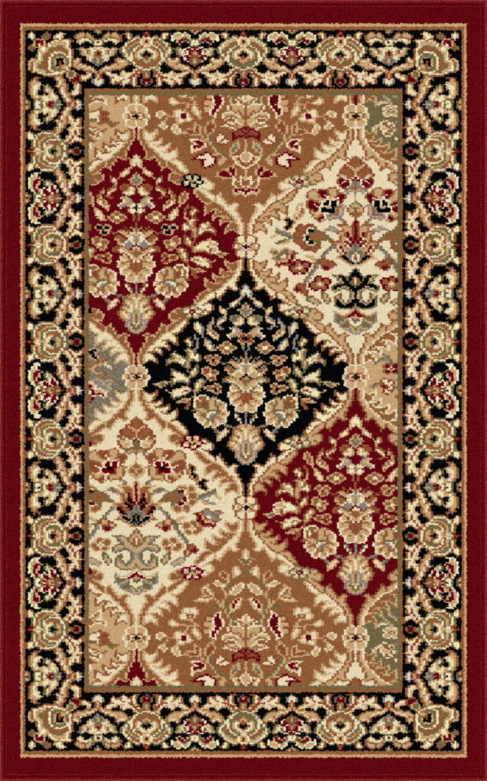 Tayse Sensation Area Rug 4770 RED Traditional Red Panel Flower 2' x 3 ...