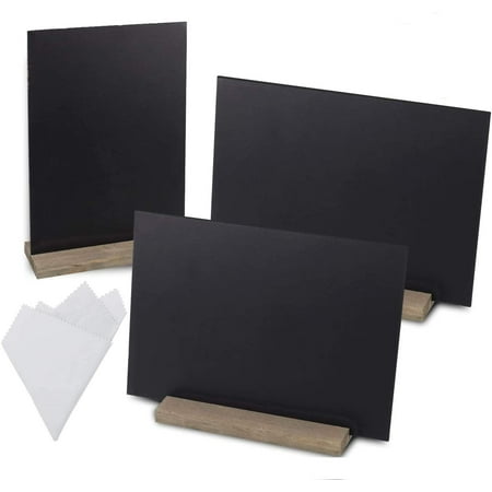 e Mini Chalkboard Signs Double Sided Small Blackboard Message Tabletop ...