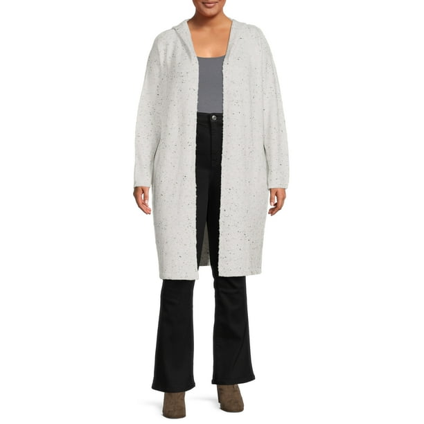 Terra & Sky Women's Plus Size Hooded Duster - Walmart.com