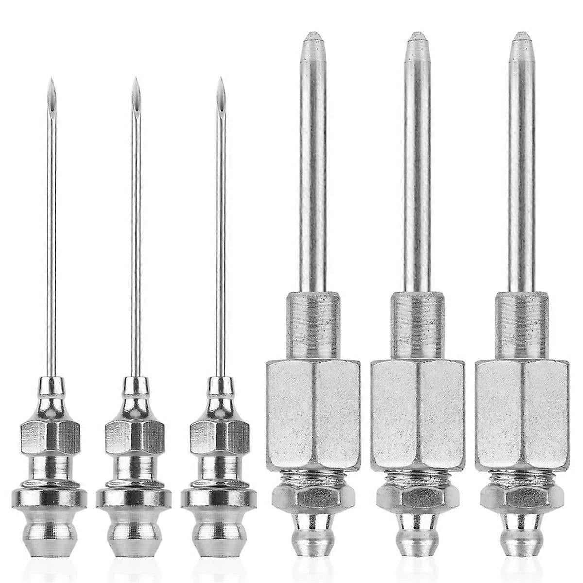 6Pcs GreaseGun Needle Nozzle Kit,3 Grease Needle Dispensers&3 Grease ...