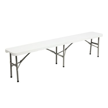 Dextrus All-Weather Garden Bench, Durable White Outdoor Seating for 2-3 ...
