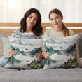 Chinese Zen Scenery Pillow Covers Set of 2, Ink Painting Mountain ...