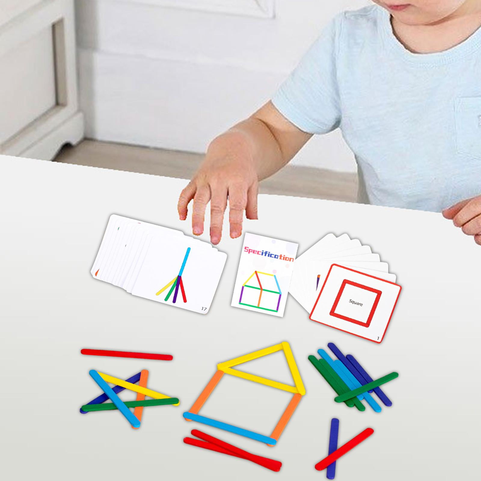 Juego de rompecabezas de palos de colores para niños, juguete educativo ...