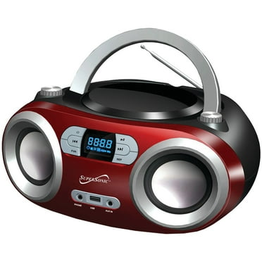 Portable Audio System - Red MP3/CDPlayer - Walmart.com