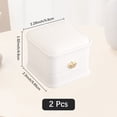 1Set 2Pcs PU Leather Ring Gift Boxes with Golden Plated Iron and Velvet ...
