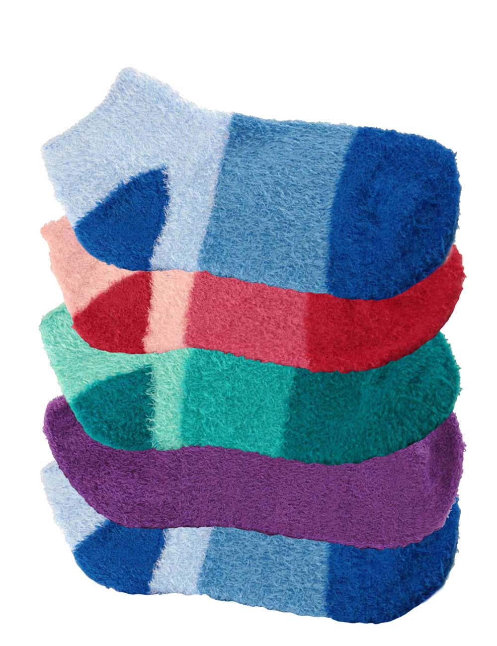 BambooMN Women's Small Super Aloe Infused Fuzzy Nylon Socks (5 Pairs ...