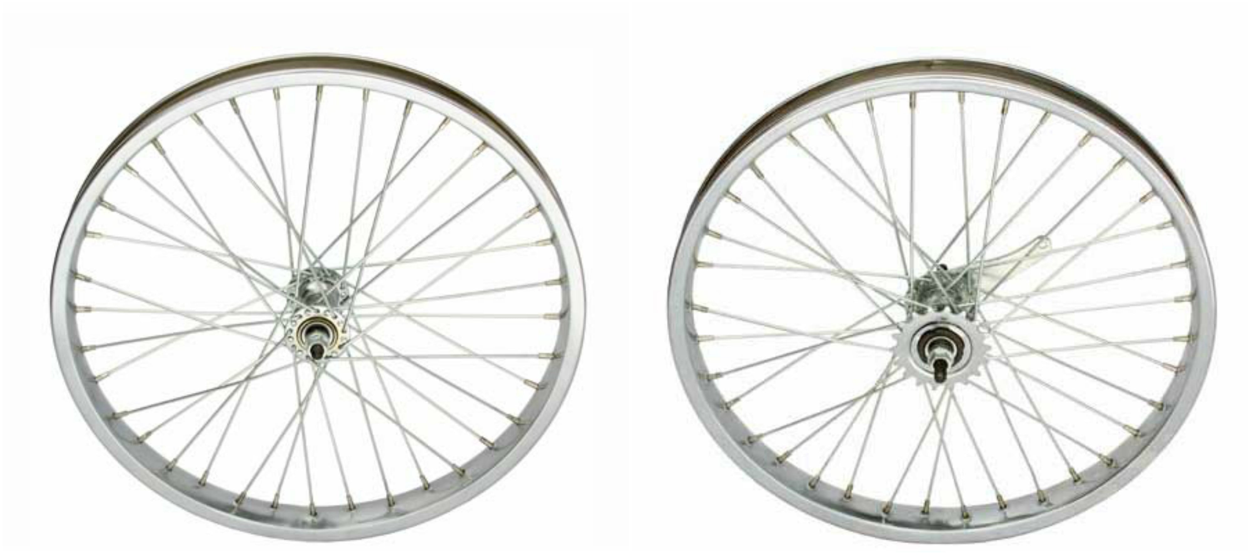 Chrome Steel 20" by 2.125" Wheel Set. Front and Rear Coaster Wheel ...