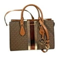 Michael Kors Women's Sheila Medium Signature Logo Satchel With Large ...