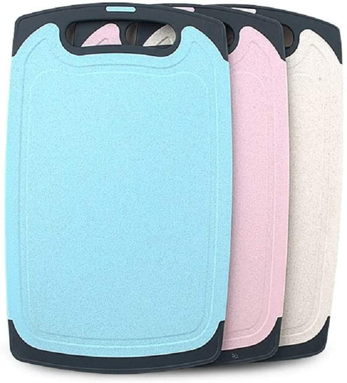 Chopping Boards Set, 3 Pack Plastic Cutting Board BPA Free Professional ...