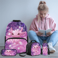 Binienty Salamander and Daisy Pattern 4 Pcs School Bag with Children’s ...
