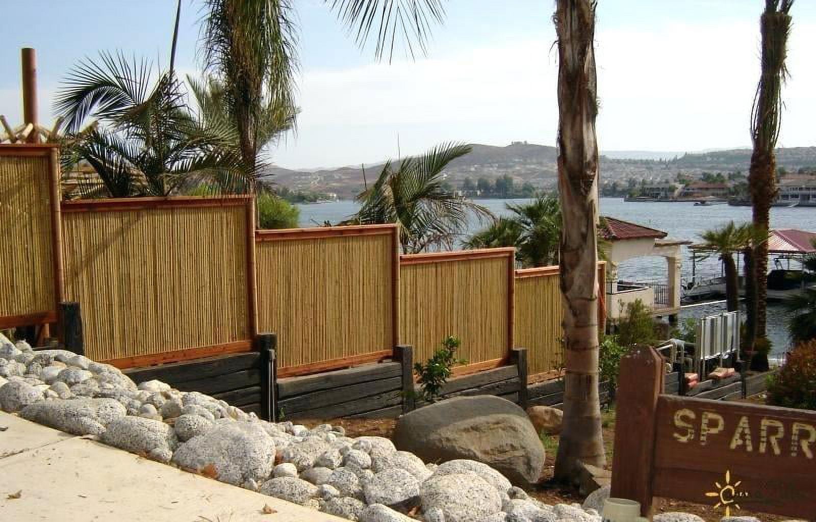 Painel de Cerca de Tela de Jardim de Bambu Natural - 1 em D x 6 pés