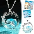 Ocean'S Oath Jewelry Set,Boho Blue Ocean Wave Necklace Earrings Set NEW ...