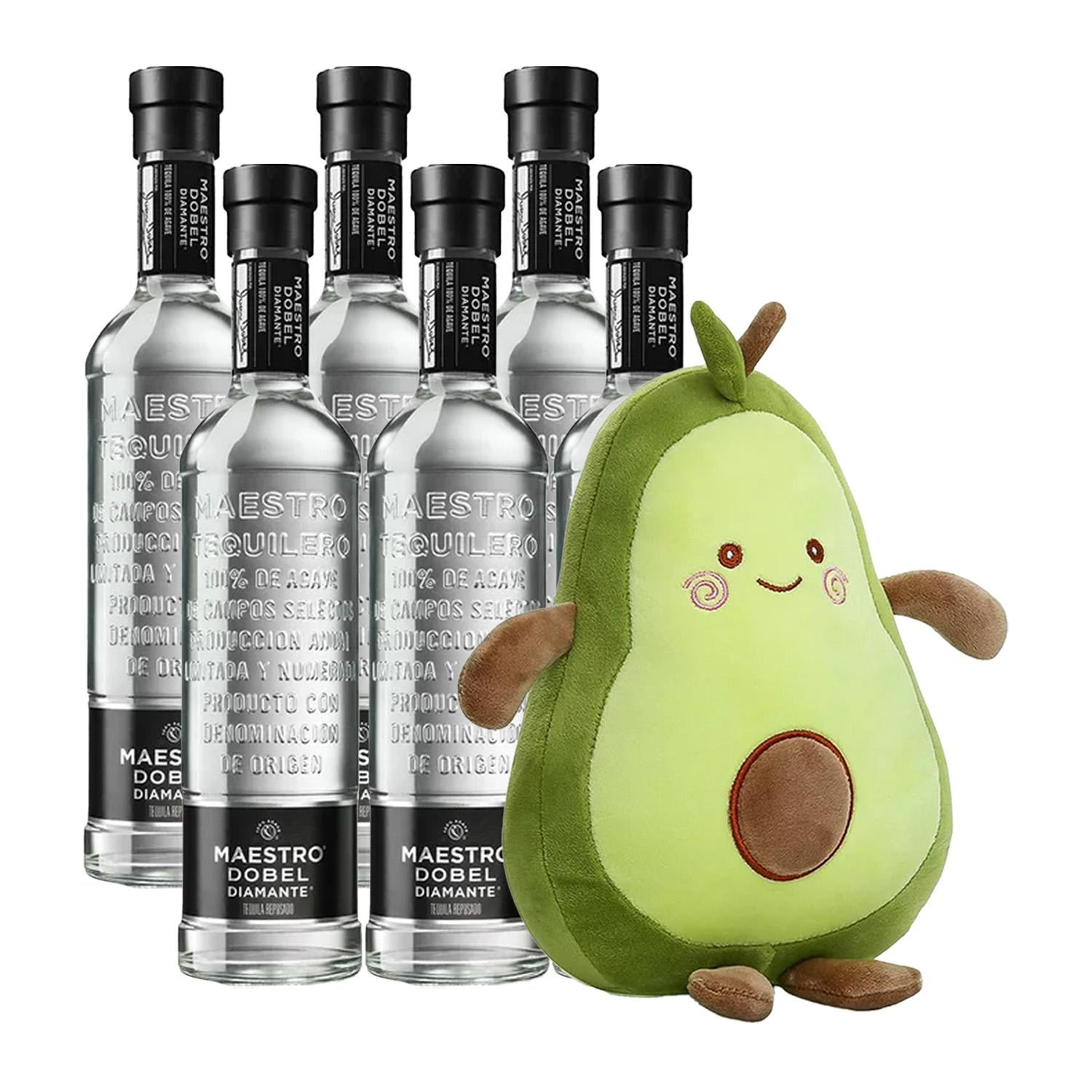 Pack de 6 Tequila Maestro Dobel Diamante S/Estuche 700 ml + Peluche ...