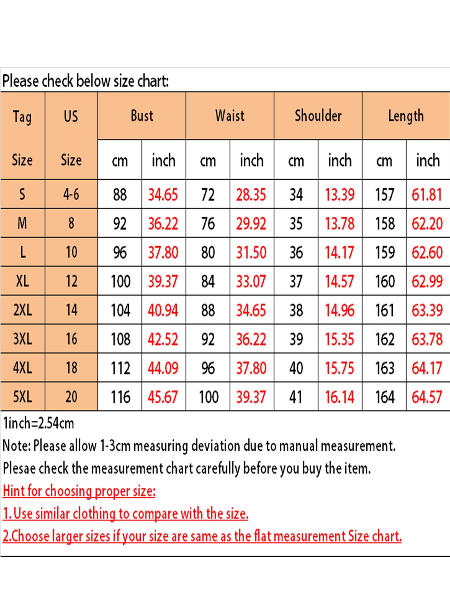 Us Womens Size Chart For Dresses
