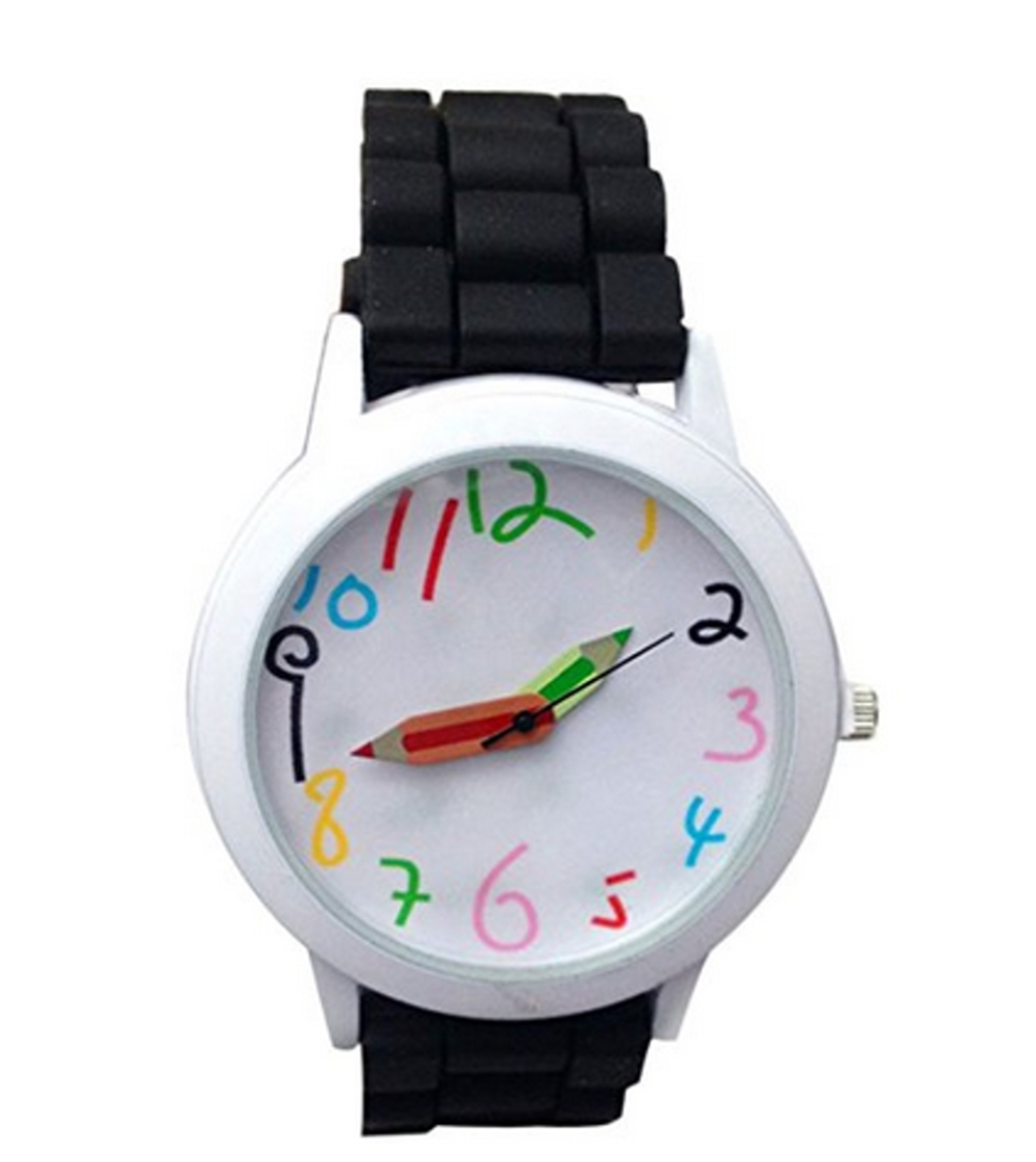 Teacher Students Sports Watch School Design Black Silicone Band Watch ...