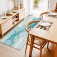 2x6ft Area Rug,Gradient Teal Marble Texture Washable Large Rugs Soft ...