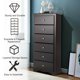 Gymax 6 Drawer Chest Dresser Clothes Storage Bedroom Tall Furniture Cabinet Brown - Walmart.com