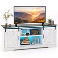 Laijoy TV Stand for 65” TVs with LED Lights Adjustable Brightness Human ...