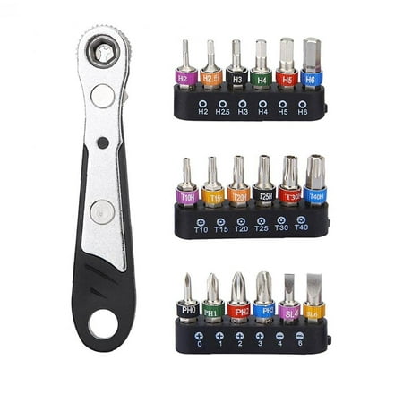 Wrench Driver 1/4 Inch Hex Socket Wrench Hand Tool with Various Screwdriver Bits 19PCS Daily ...