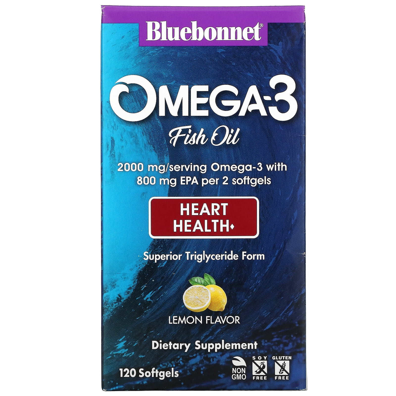 Bluebonnet Natural Omega-3 Heart Formula, 120ct - Walmart.com