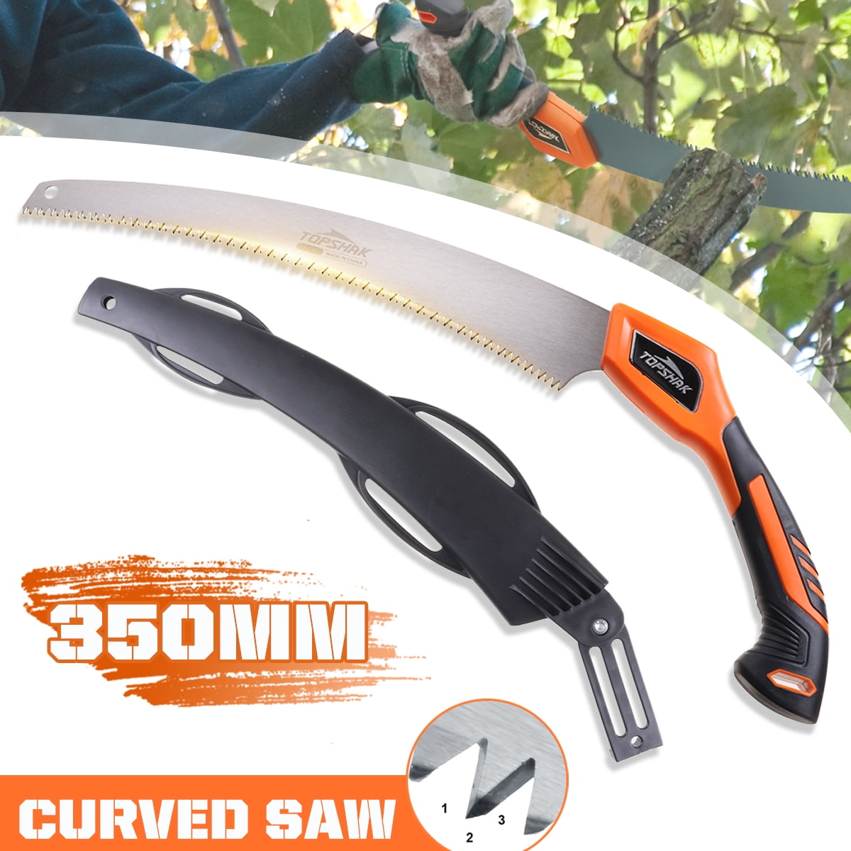 TOPSHAK TS-DS4 350mm/13.8" SK5 Curved Saw for Home Garden Cutting ...