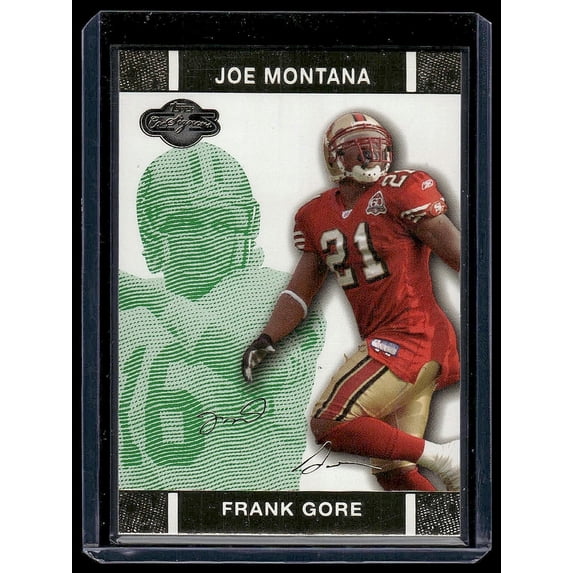 2007 Topps Co-Signers Joe Montana Frank Gore #14 Gold Green Face /249 ...