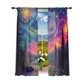 Abstract Starry Sky Sheer Curtains for Living Room Bedroom, Path Forest ...