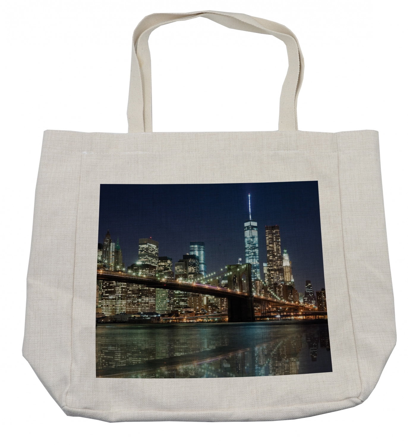 New York Shopping Bag, United States Urban Life Themed Skyscrapers with ...